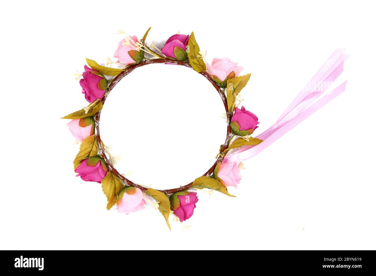 flower chaplet isolated on the white background Stock Photo - Alamy