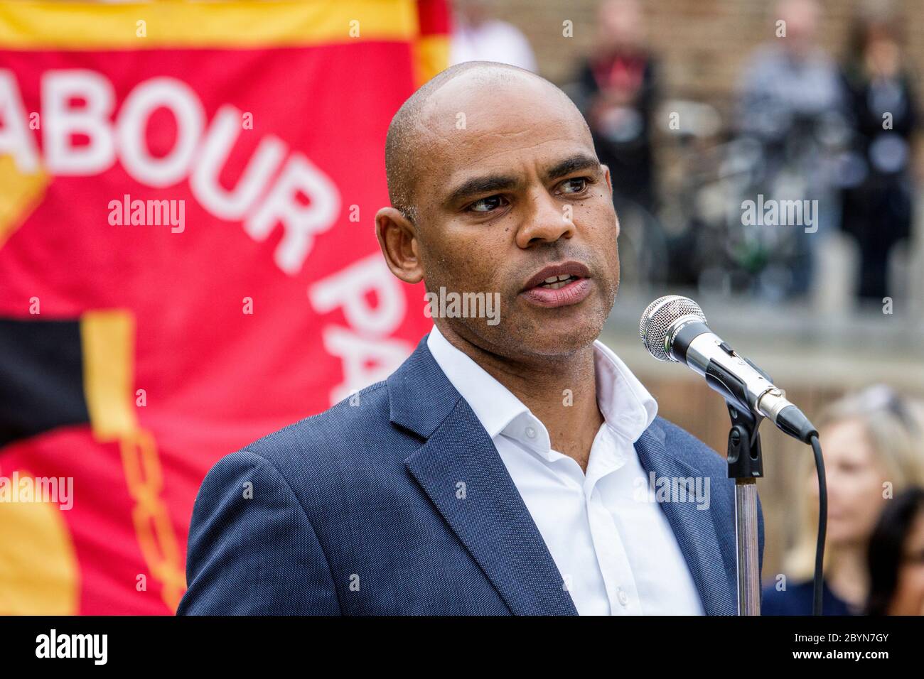 Bristol Mayor Marvin Rees talks to protesters in Bristol before they ...