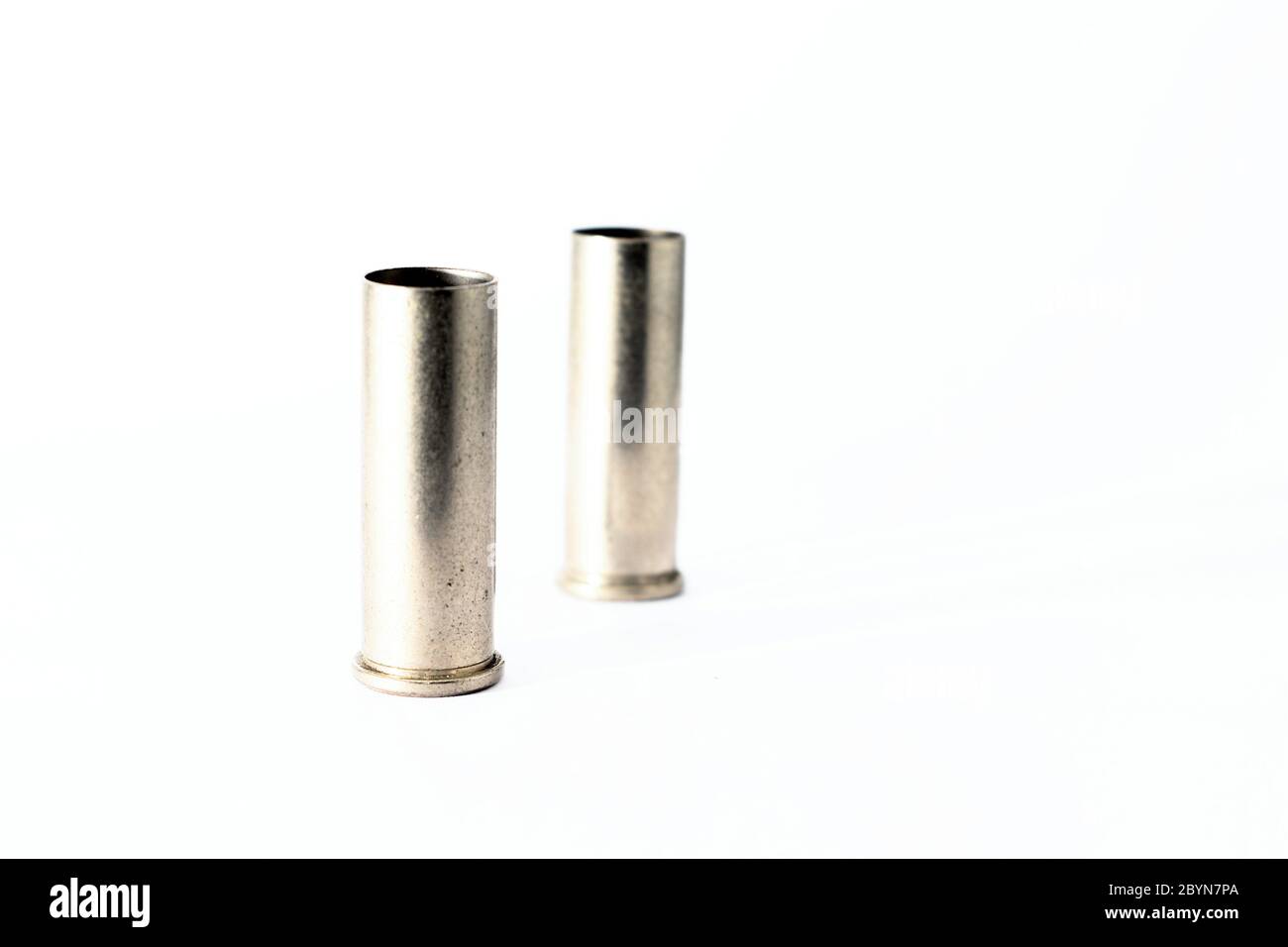 .38 special shell casings isolated on white background Stock Photo - Alamy