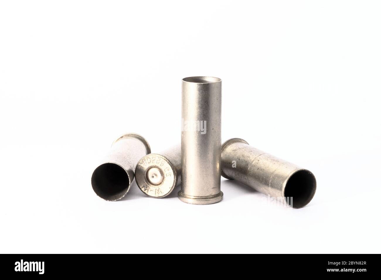 .38 special shell casings isolated on white background Stock Photo - Alamy