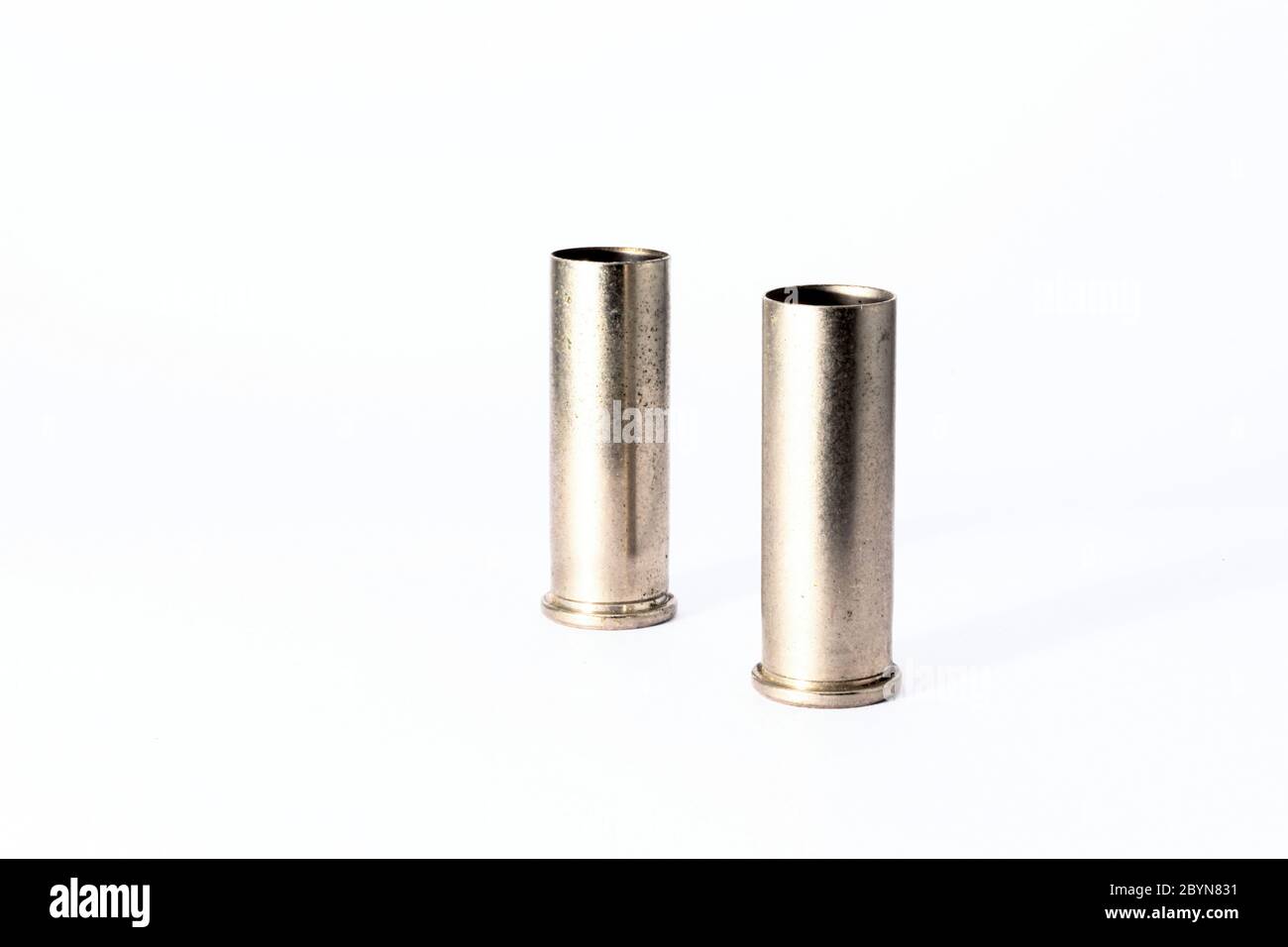 .38 special shell casings isolated on white background Stock Photo - Alamy
