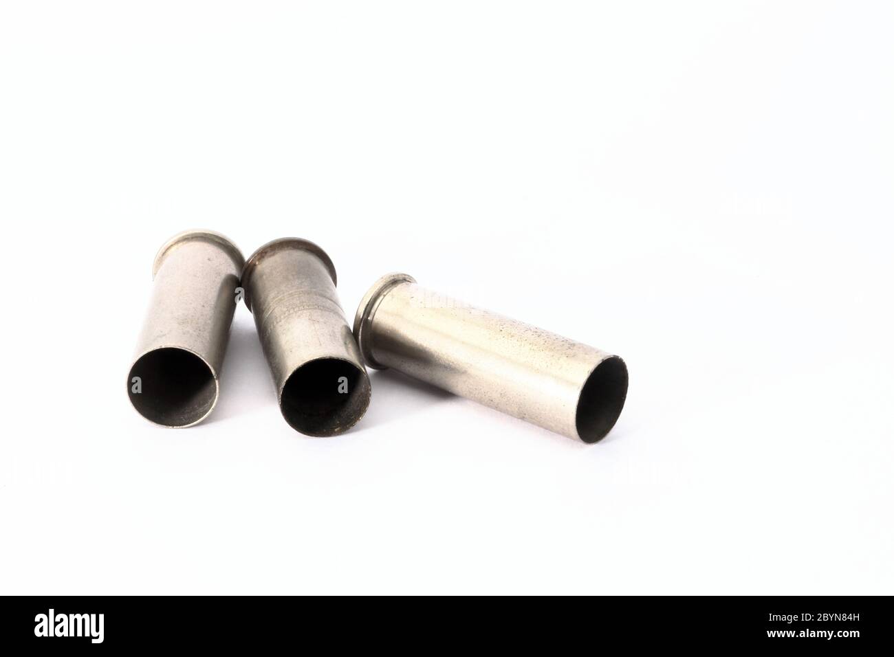 .38 special shell casings isolated on white background Stock Photo - Alamy