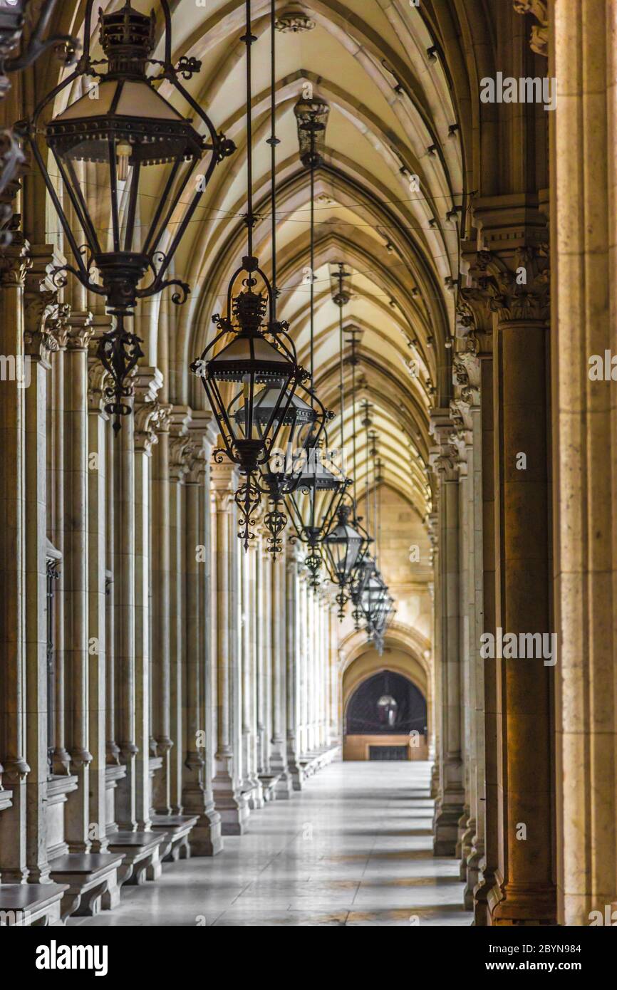 Close up Tall gothic building of Vienna city hall, Austria Stock Photo ...
