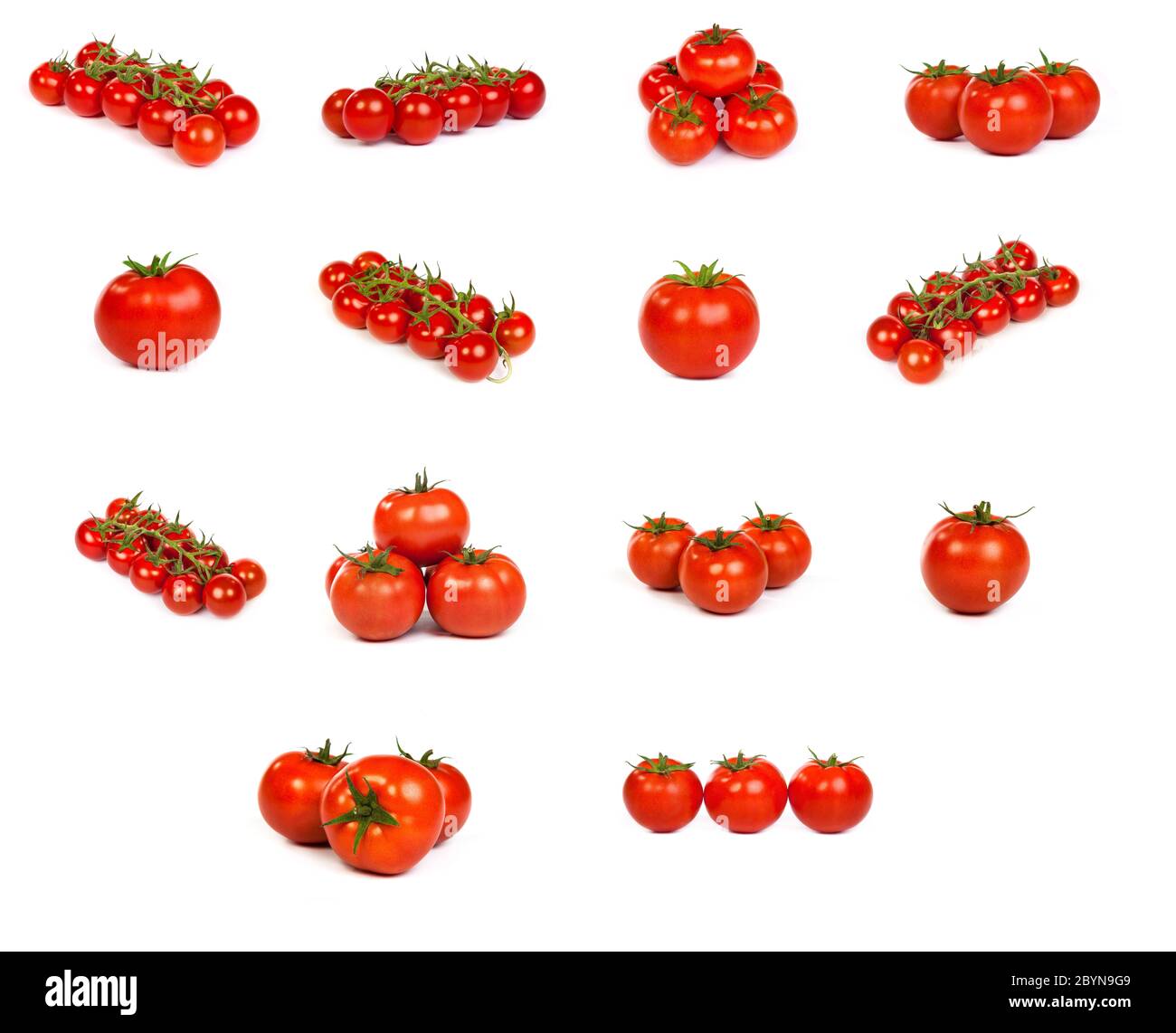 set of tomatoes isolated Stock Photo - Alamy