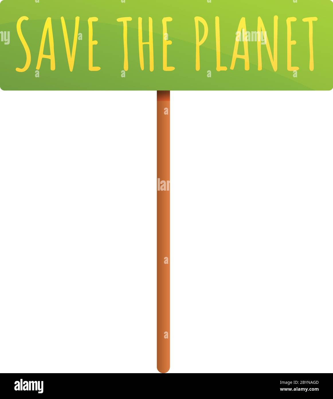 Save the planet banner icon. Cartoon of save the planet banner vector ...