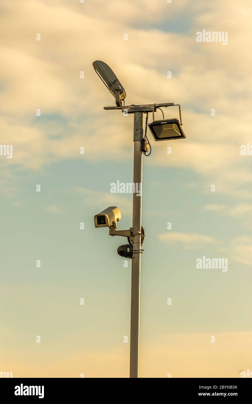 CCTV Mounted to Lamp Post Stock Photo - Alamy