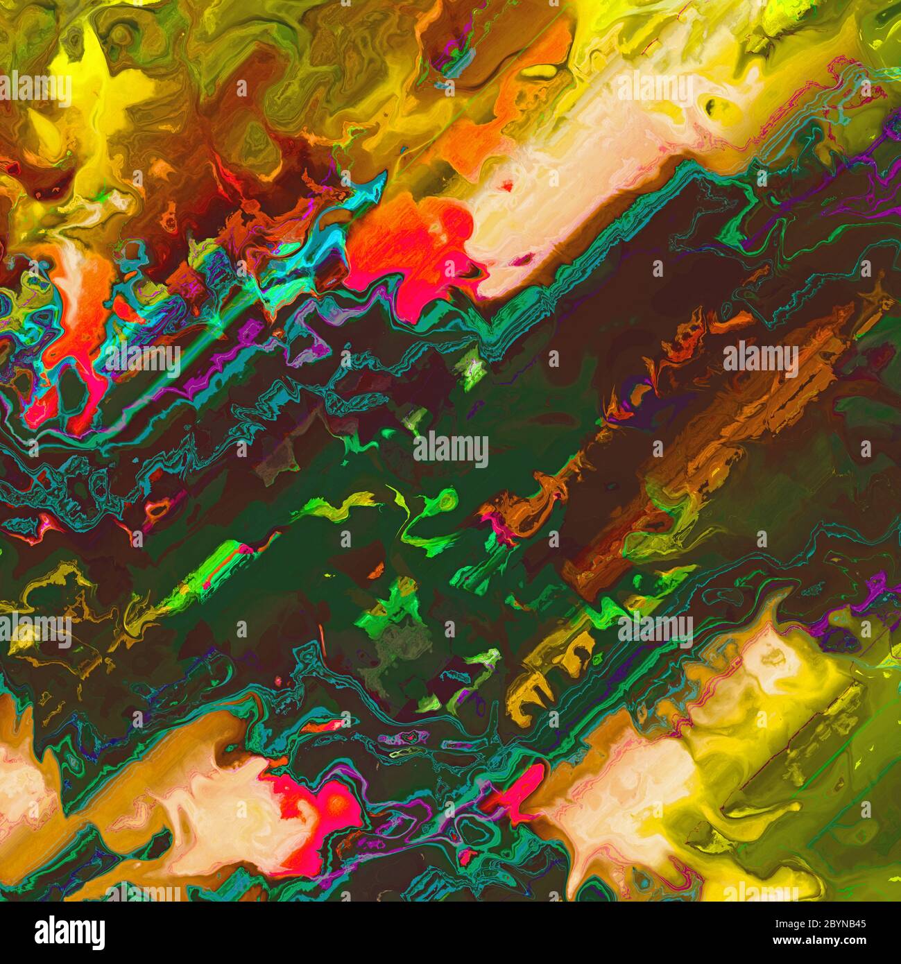 Colors mixed together creating colorful abstract painting consisting of ...