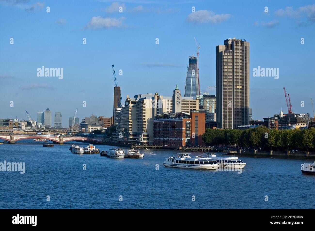 London, UK - September 16, 2011: View from Waterloo Bridge of the South ...