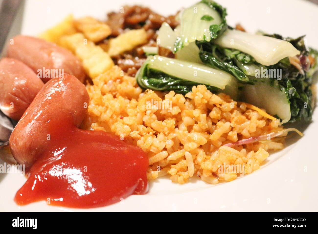 fried rice and hot dog Stock Photo - Alamy
