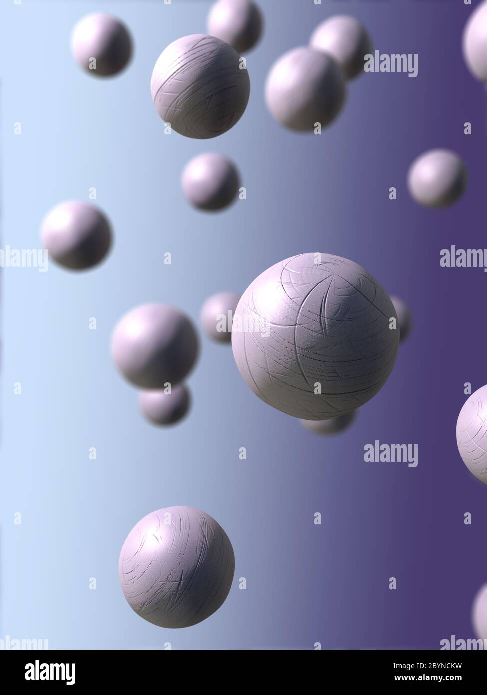 3d illustration of a close-up of different colored and differently ...