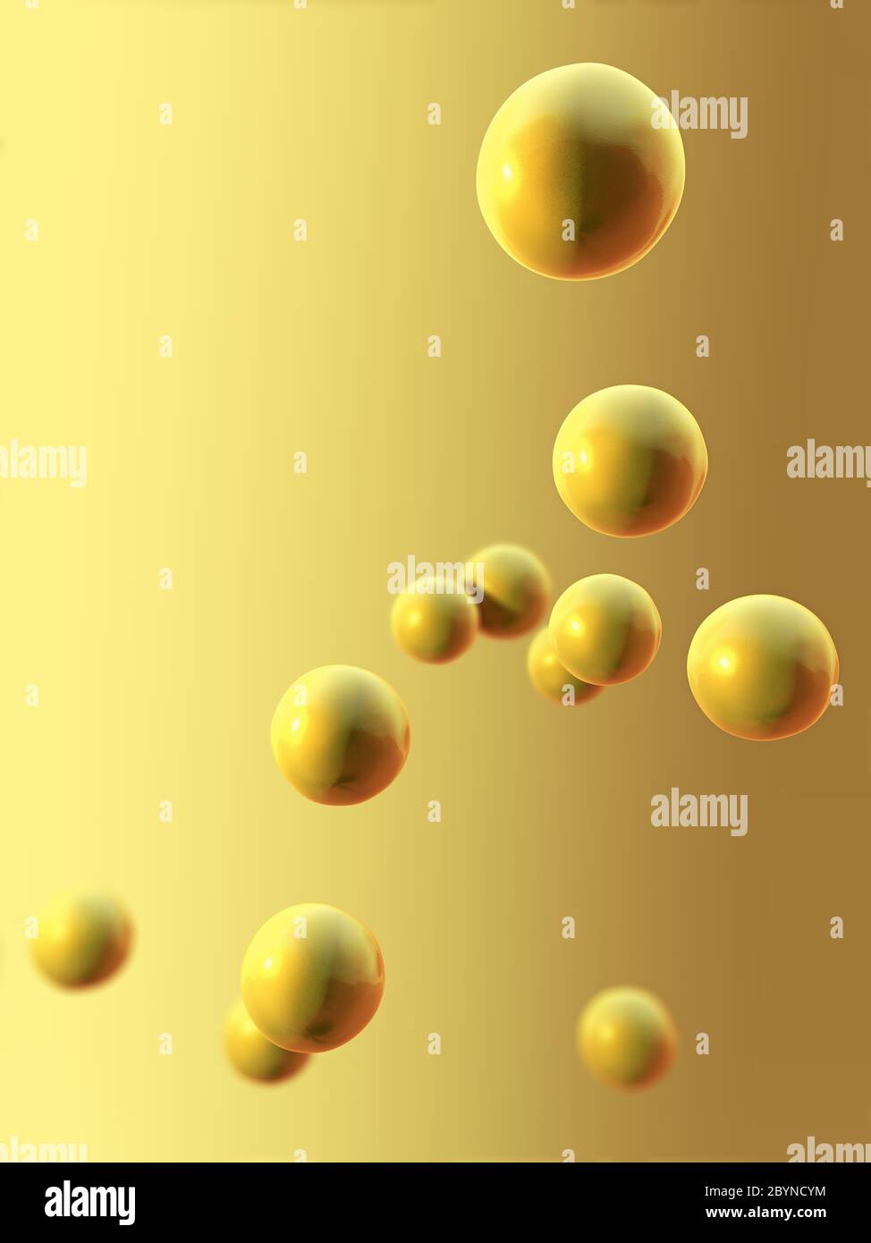 3d illustration of a close-up of different colored and differently ...