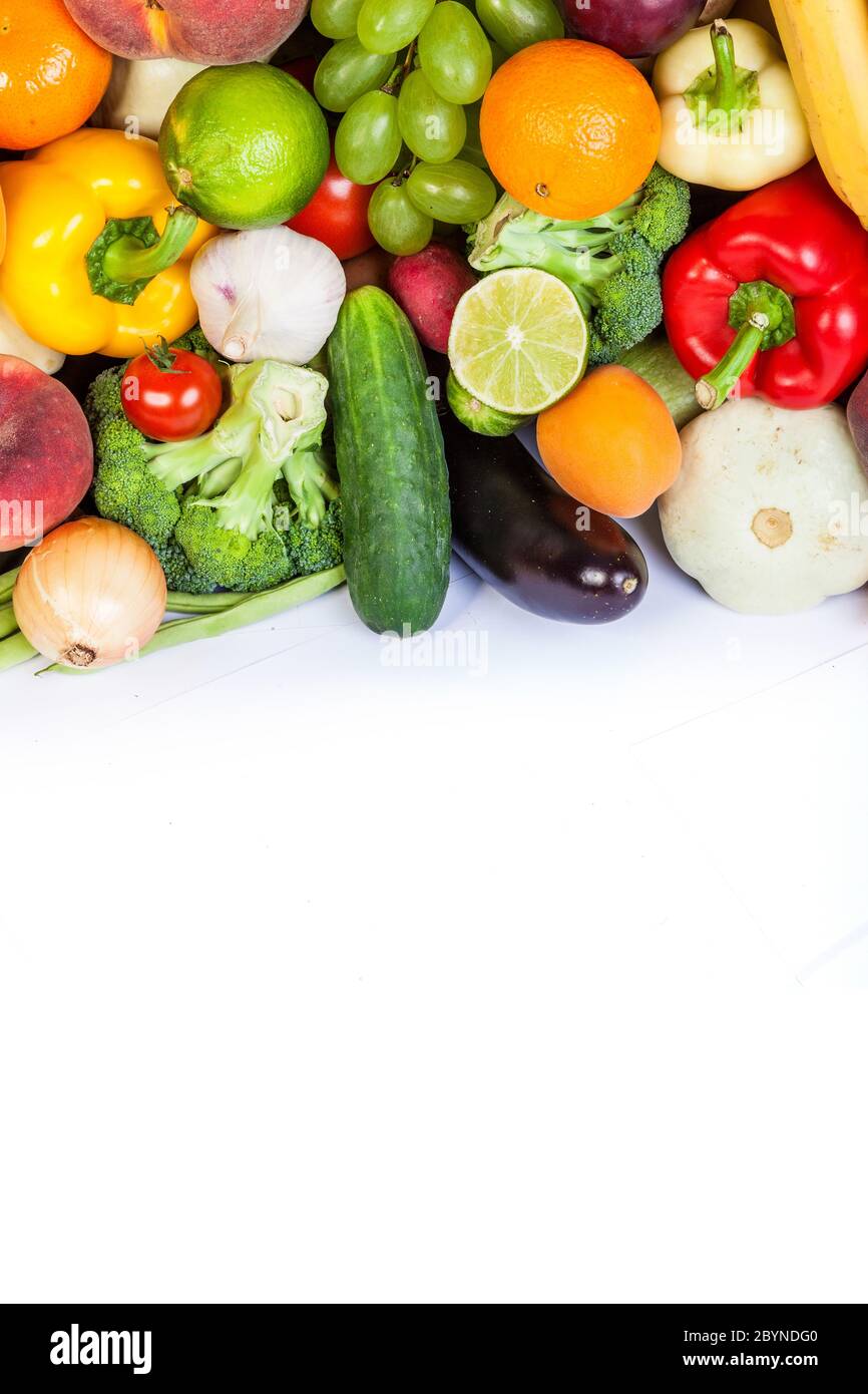 Group of fresh vegetables isolated on white Stock Photo - Alamy