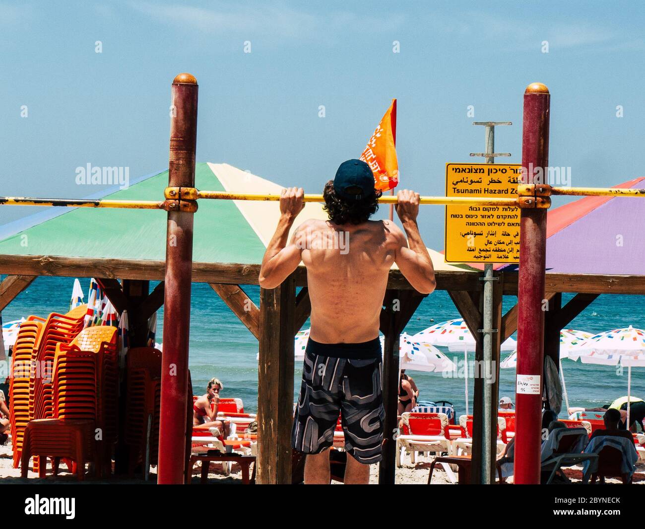 Tel Aviv Israel May 06, 2019 View of unknowns Israeli people having fun ...