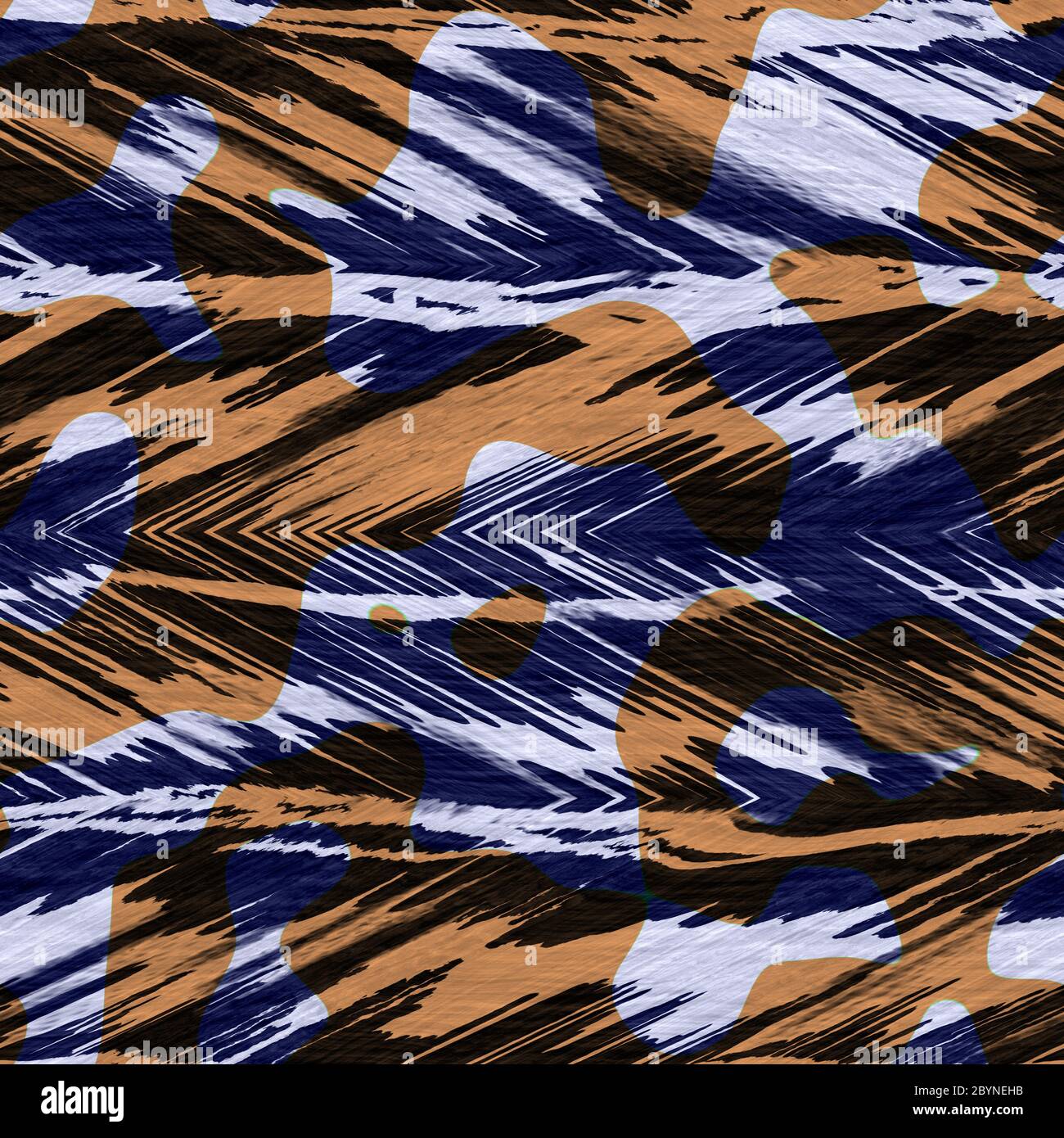 Seamless indigo dyed bandana texture. Blue orange stain woven cotton ...