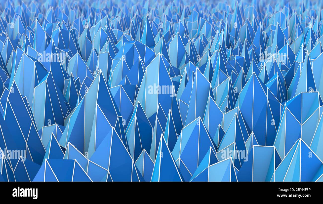 3d Illustration of a surface consisting of points and corners with ...