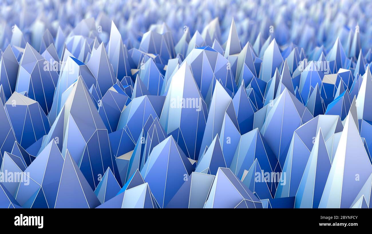 3d Illustration of a surface consisting of points and corners with ...