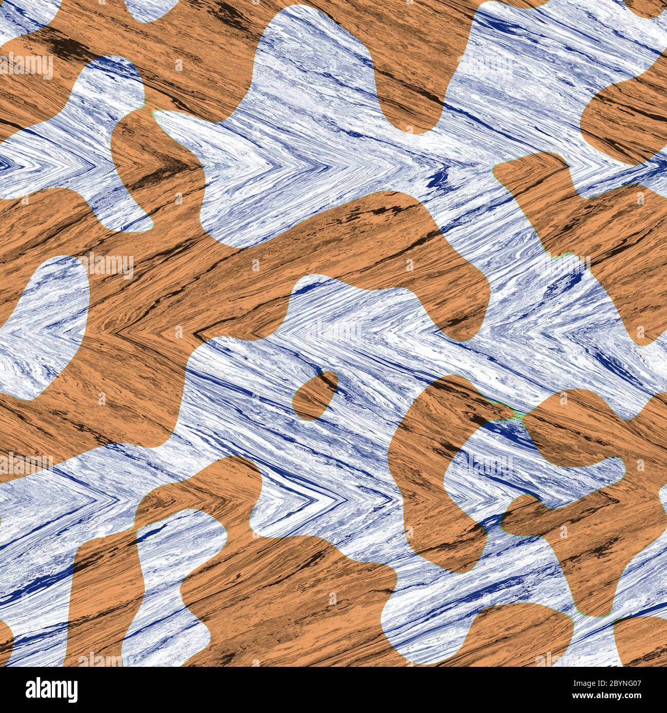 Seamless indigo dyed bandana texture. Blue orange stain woven cotton ...