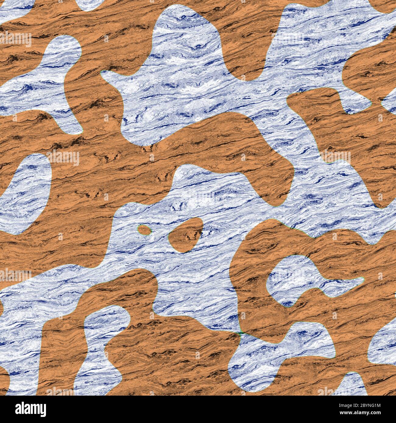 Seamless indigo dyed bandana texture. Blue orange stain woven cotton ...