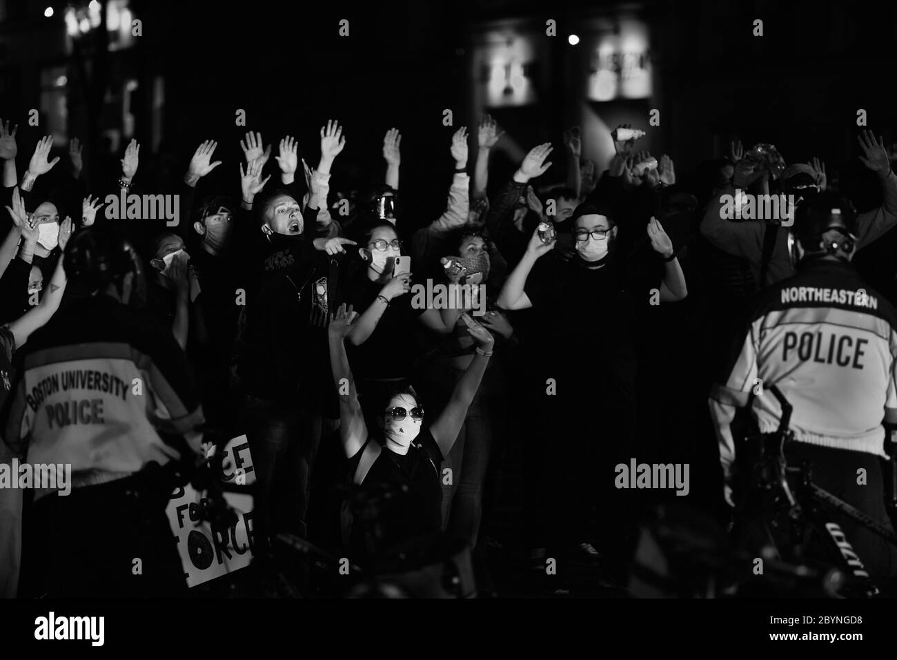 Tear gas protest Black and White Stock Photos & Images - Alamy