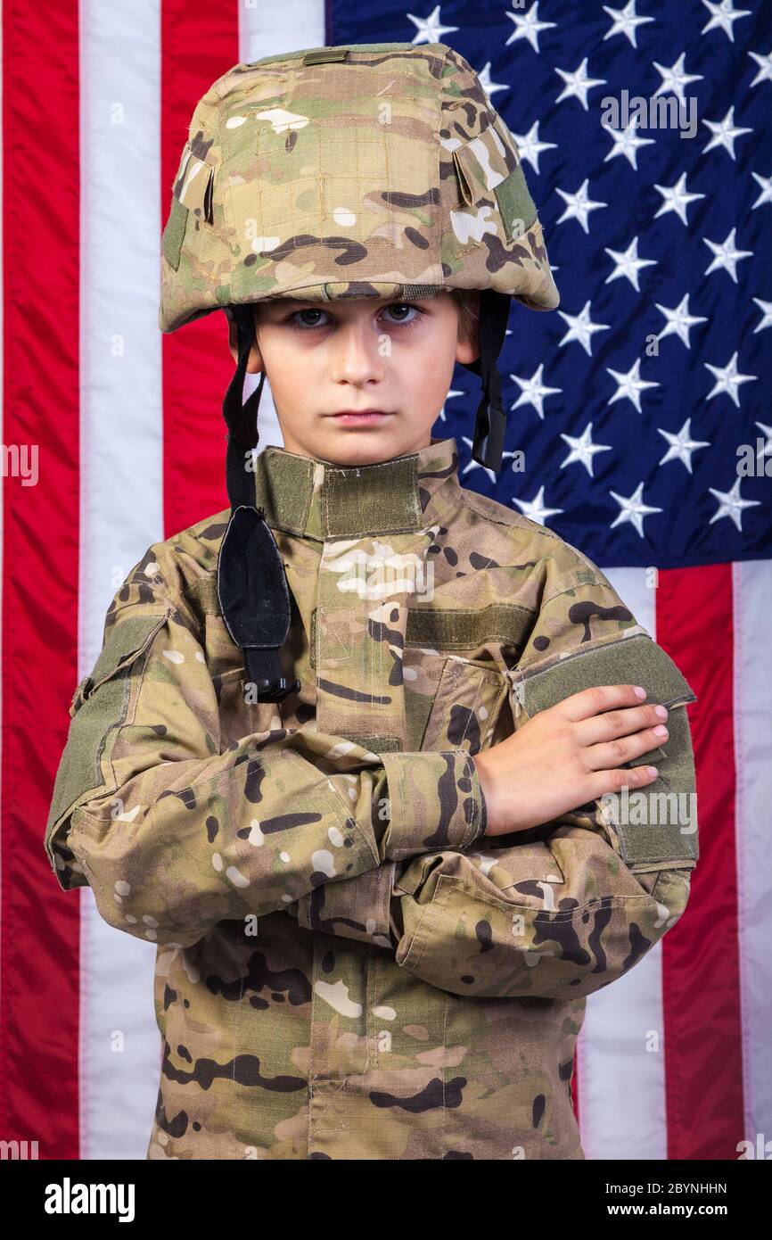 One child saluting flag hi-res stock photography and images - Alamy