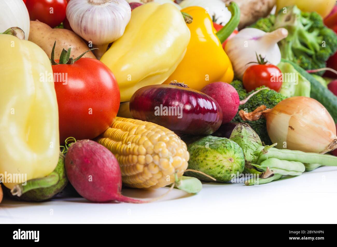 Group of fresh vegetables isolated on white Stock Photo - Alamy
