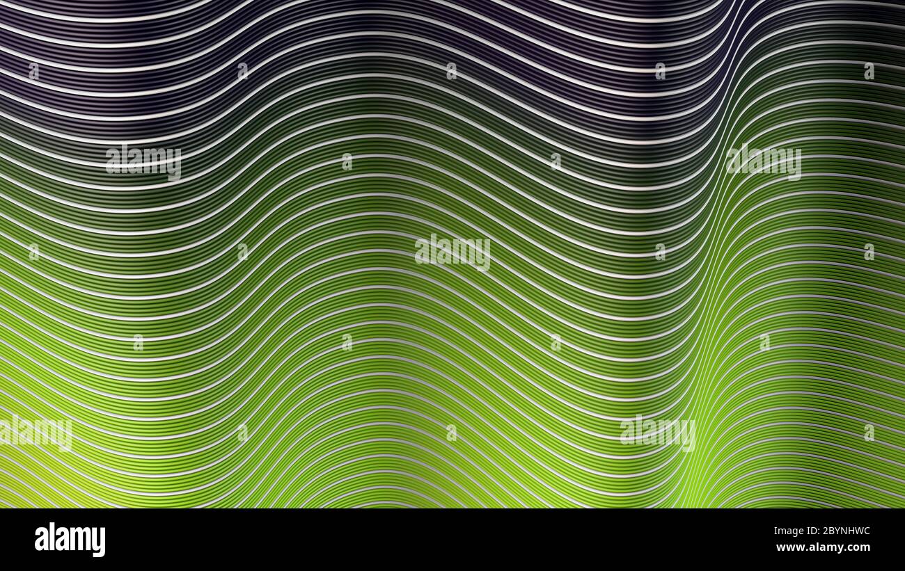 3d illustration of a wavy surface made of different colored lines Stock ...