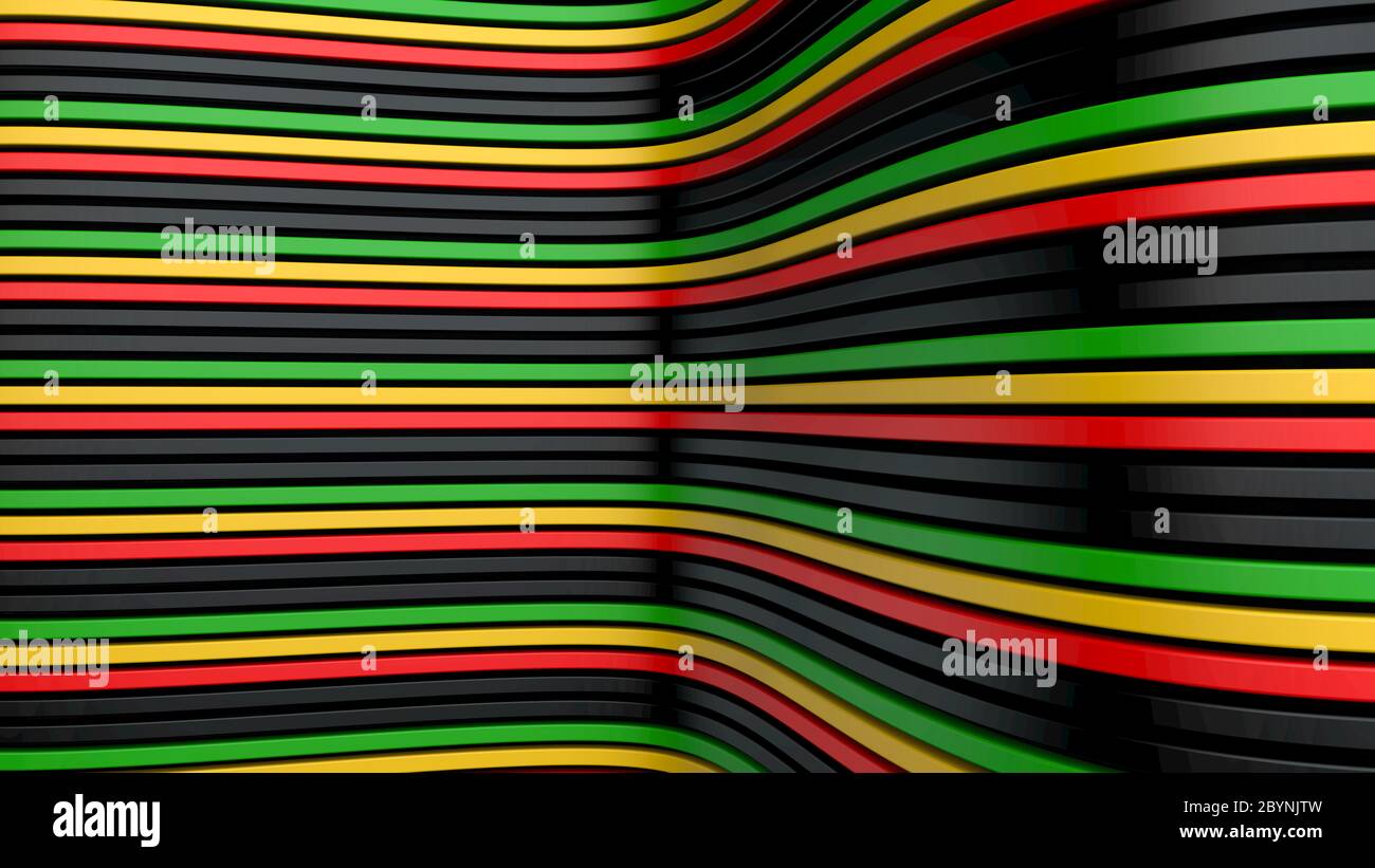 3d illustration of a wavy surface made of different colored lines Stock ...