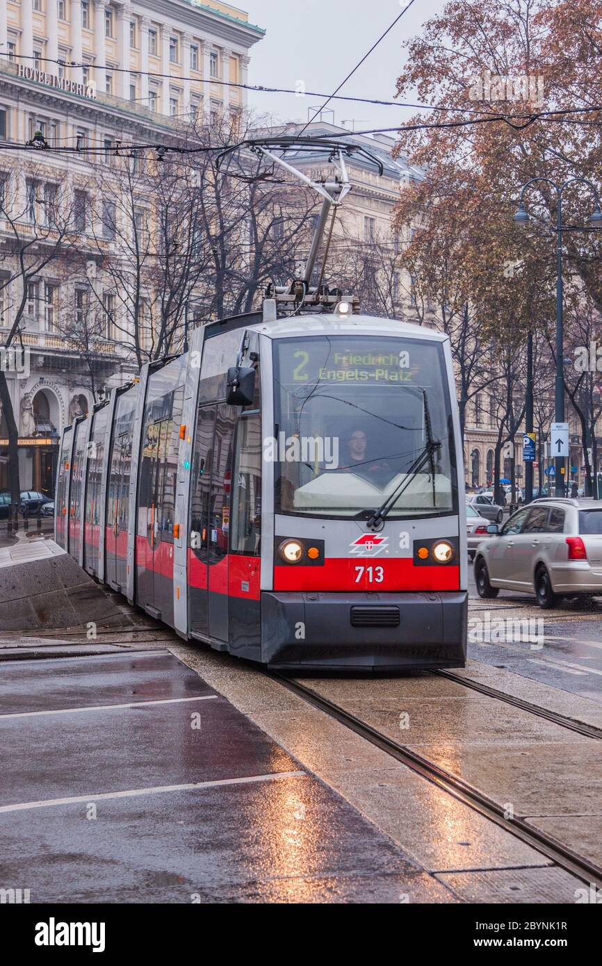 Tramway and tram in Vienna, Austria Stock Photo - Alamy