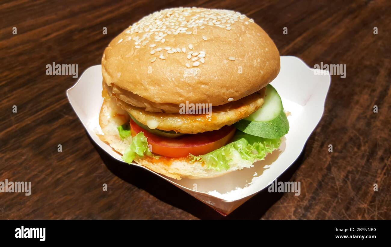 burger handmade street food Stock Photo - Alamy