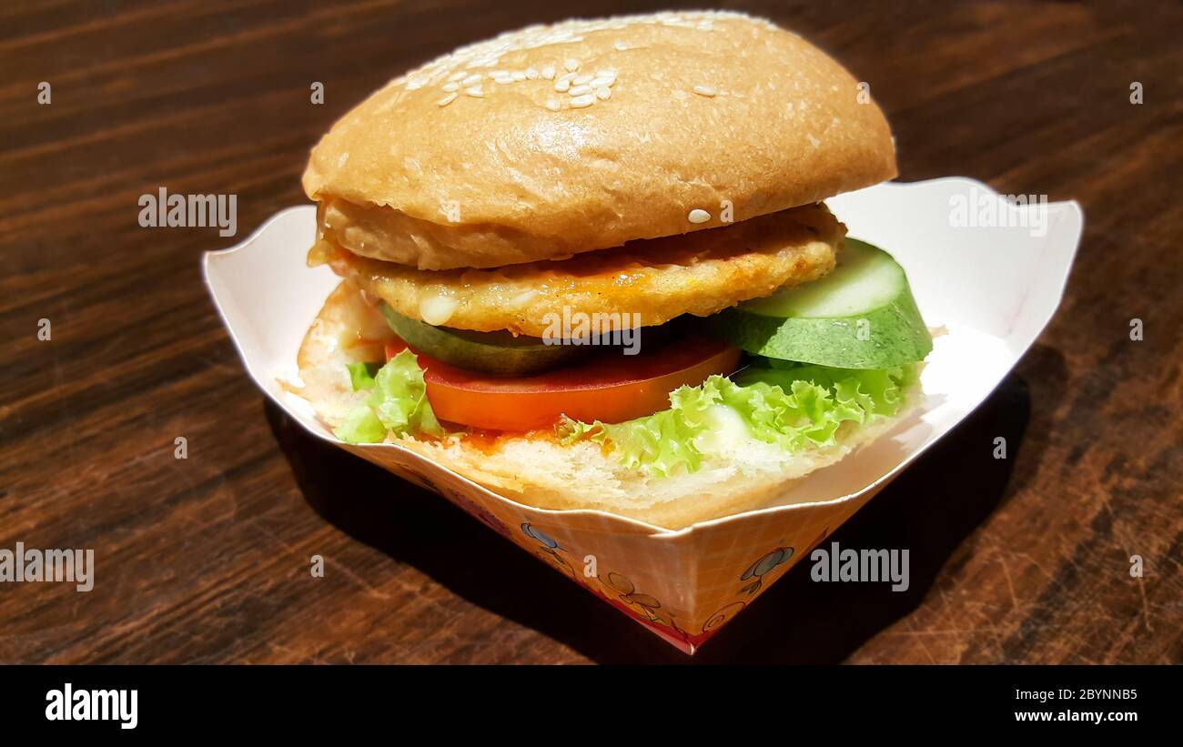 burger handmade street food Stock Photo - Alamy