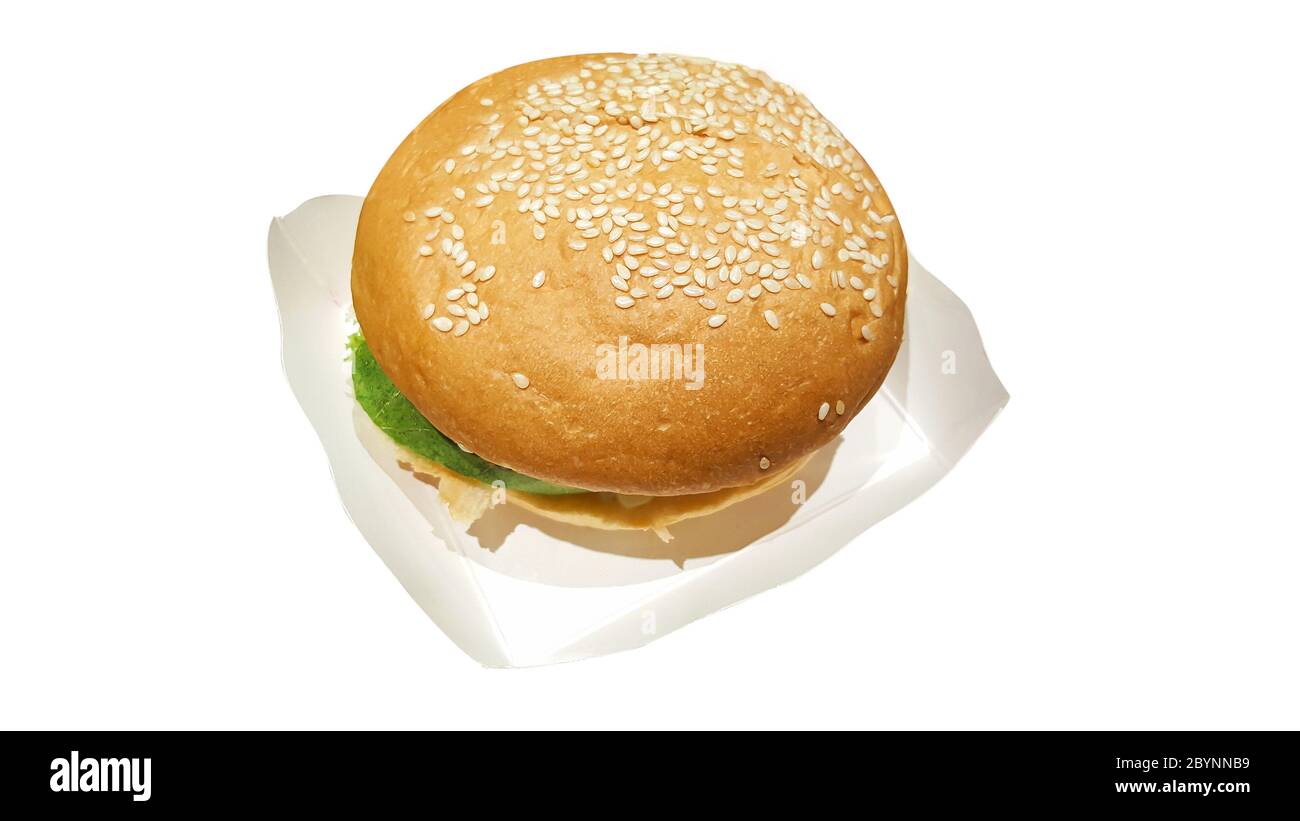 burger handmade street food isolated on white background Stock Photo ...