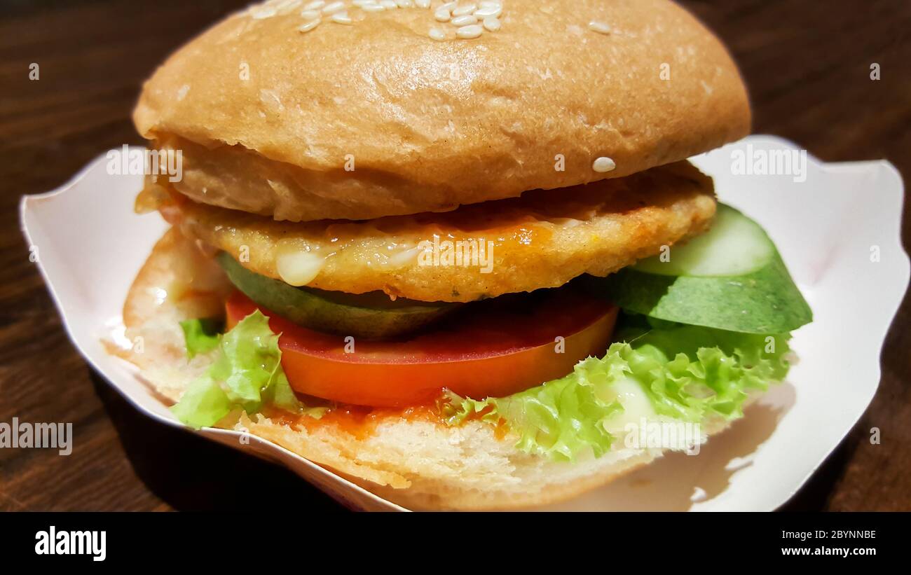 burger handmade street food Stock Photo - Alamy