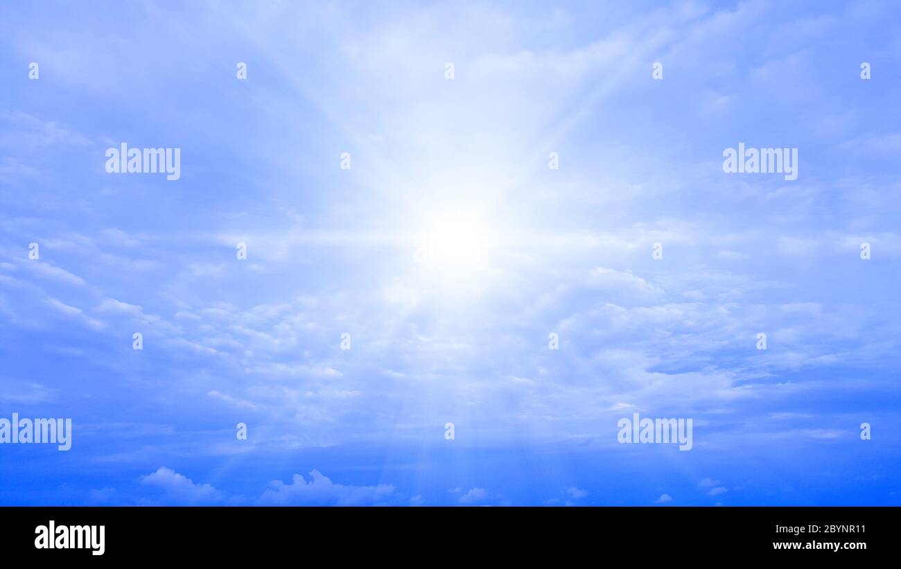 sun ray and blue sky with clouds isolated nature background Stock Photo ...