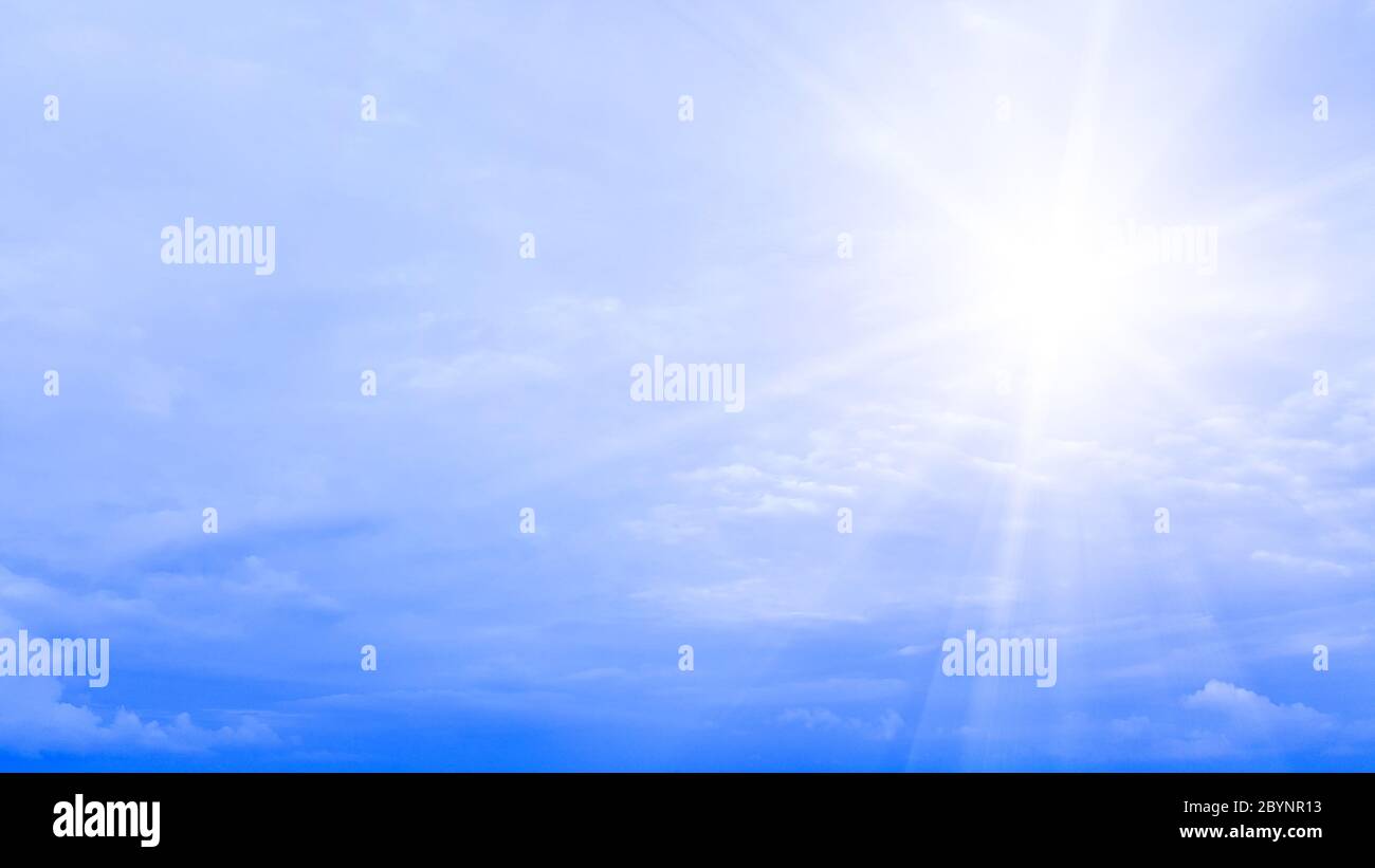 sun ray and blue sky with clouds isolated nature background Stock Photo ...