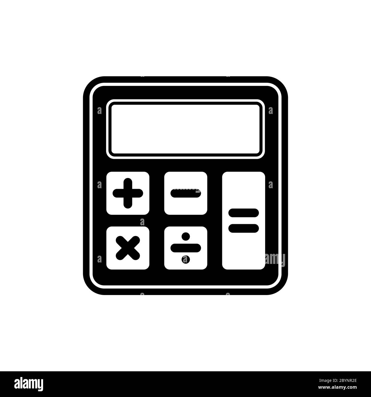 Calculator icon in black for web, mobile on isolated white background ...