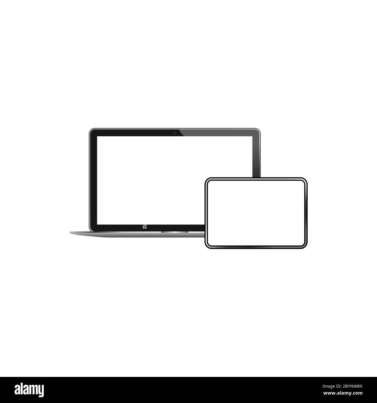 Laptop and tablet icon on isolated background. New device. Eps 10 ...