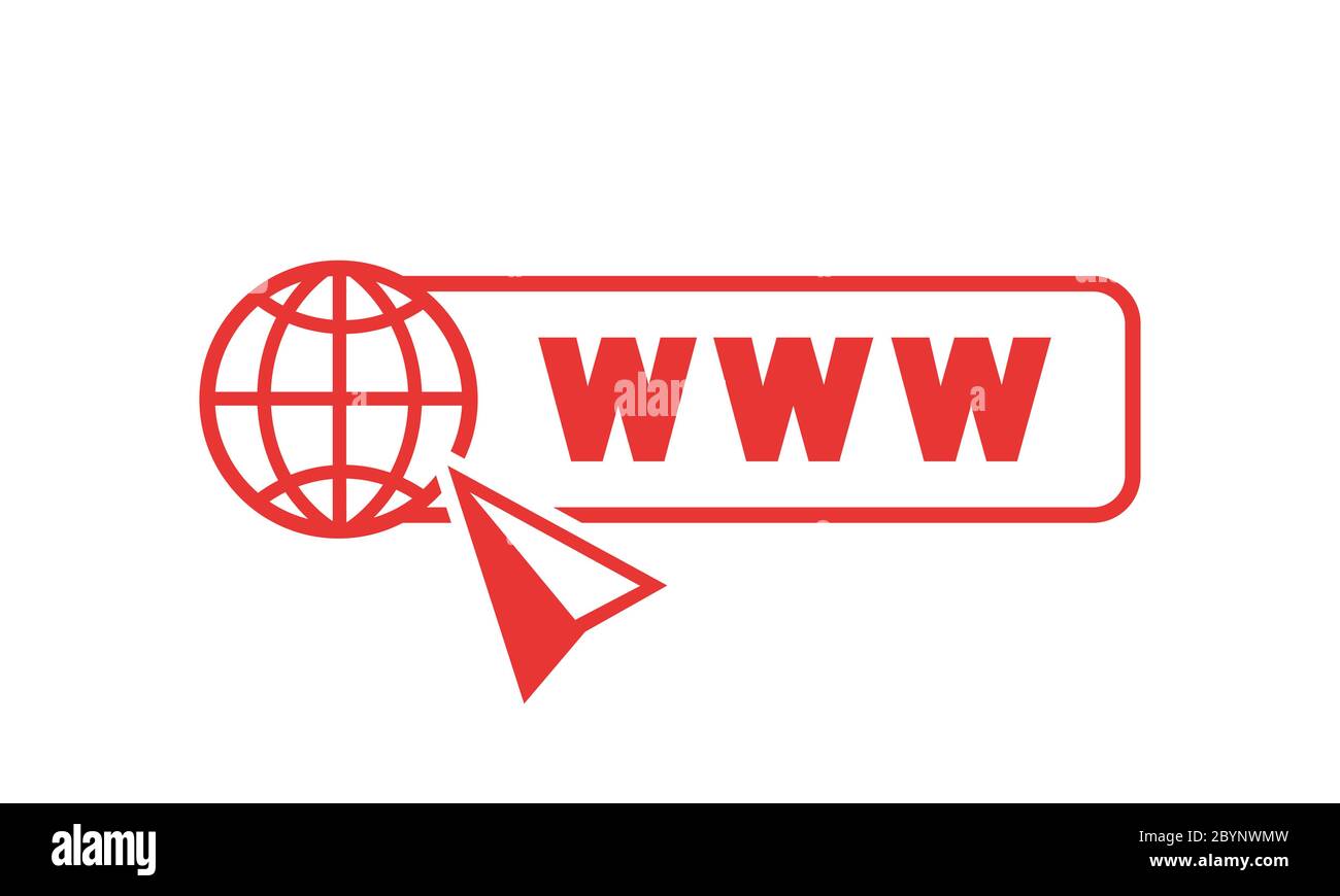 World wide web concept globe internet icons set with cursor or mouse ...