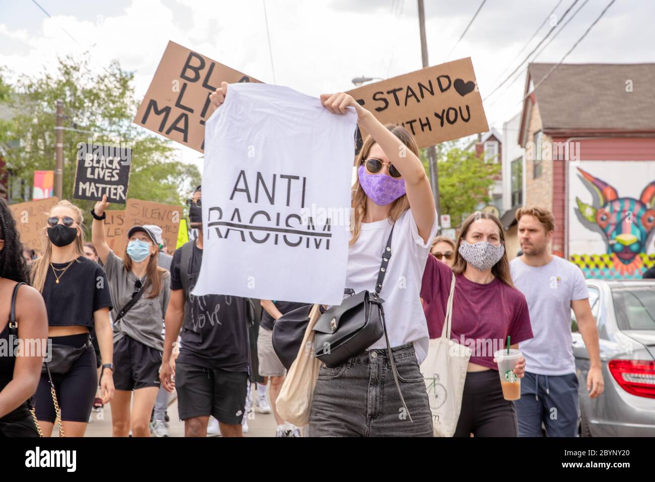 TORONTO, ONTARIO, CANADA - JUNE 6, 2020: Anti-Racism March, in ...