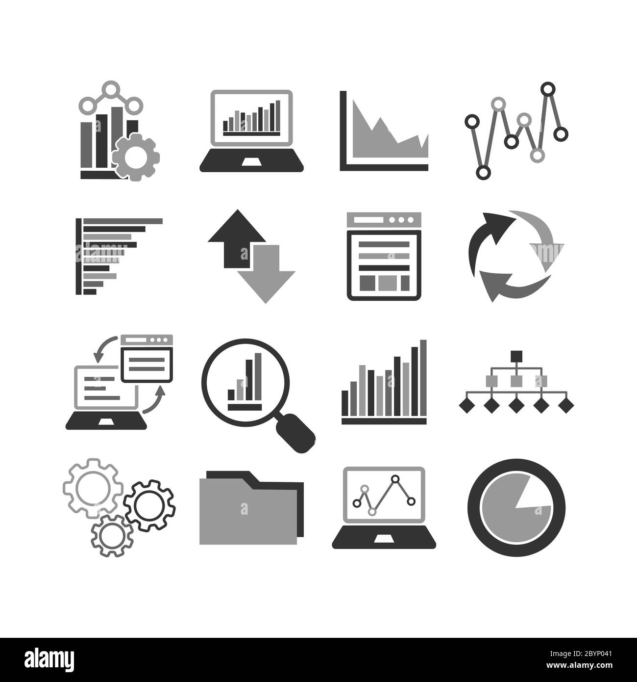 Business Infographic icons. Set of charts and graphs. Statistics, pictogram, data set on ...