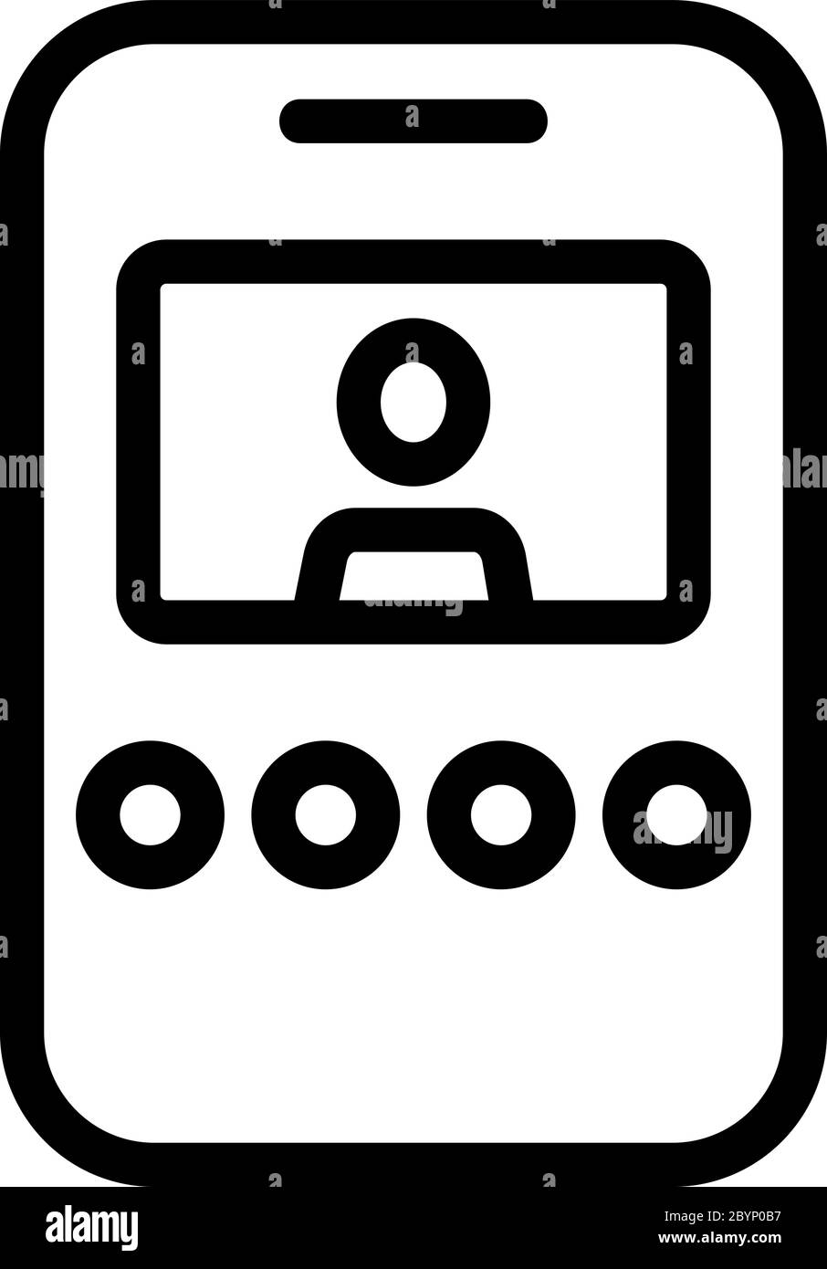 intercom gadget with screen icon vector outline illustration Stock ...