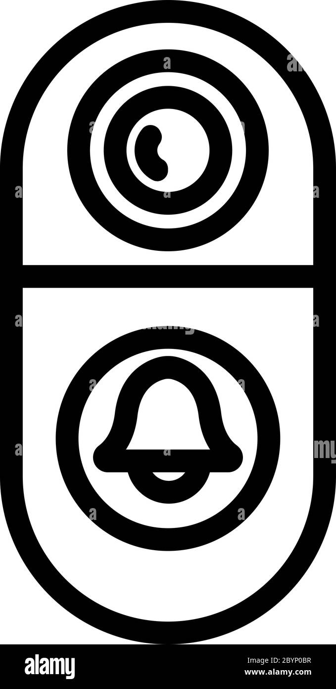 intercom door ring bell icon vector outline illustration Stock Vector ...