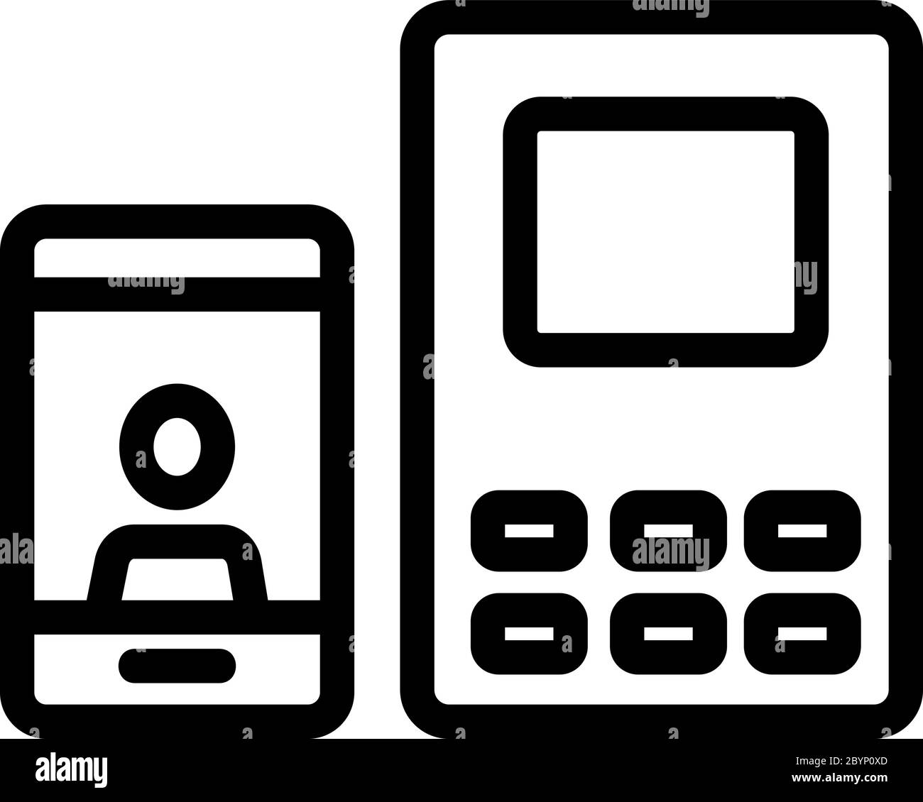 intercom and mobile phone icon vector outline illustration Stock Vector ...