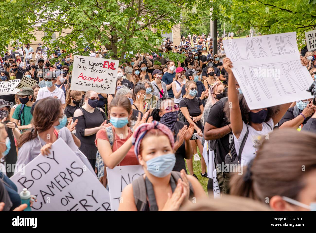 TORONTO, ONTARIO, CANADA - JUNE 6, 2020: Anti-Racism March, in ...