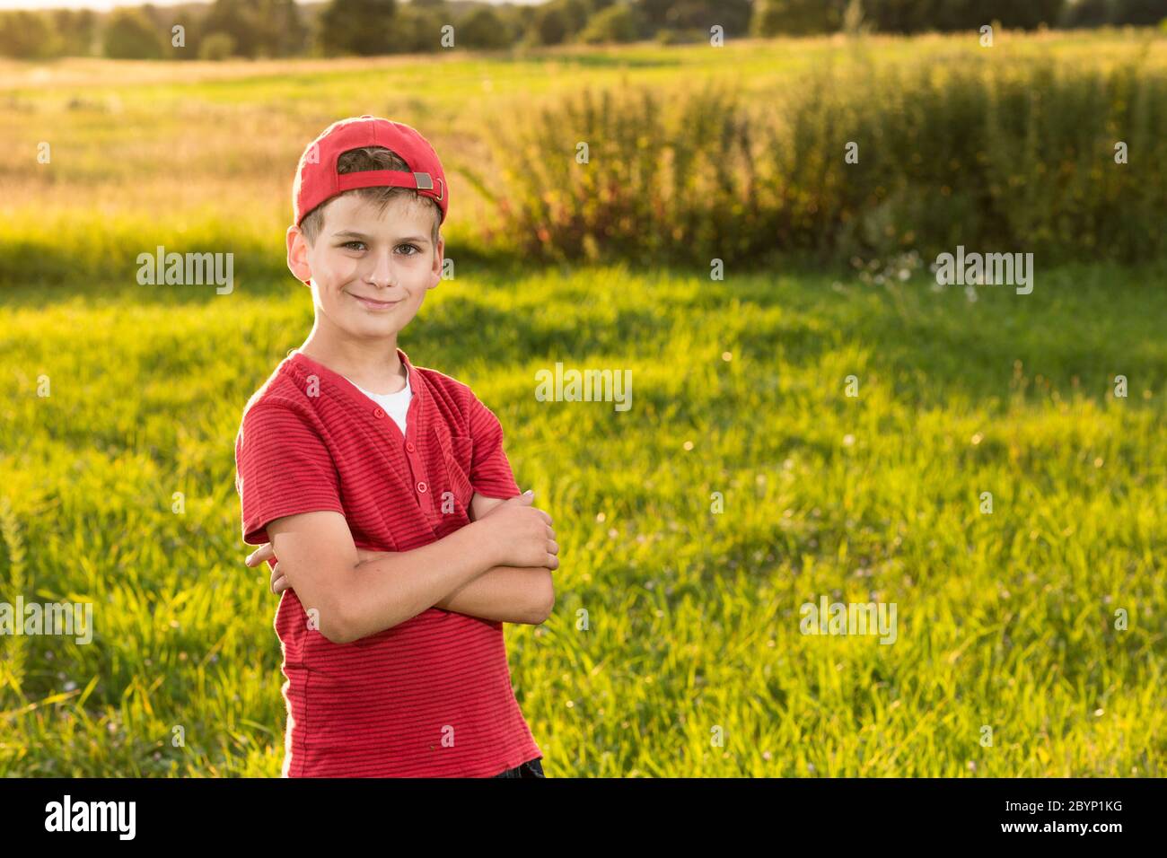 Boy Child Portrait Smiling Cute ten years old outdoor Stock Photo - Alamy