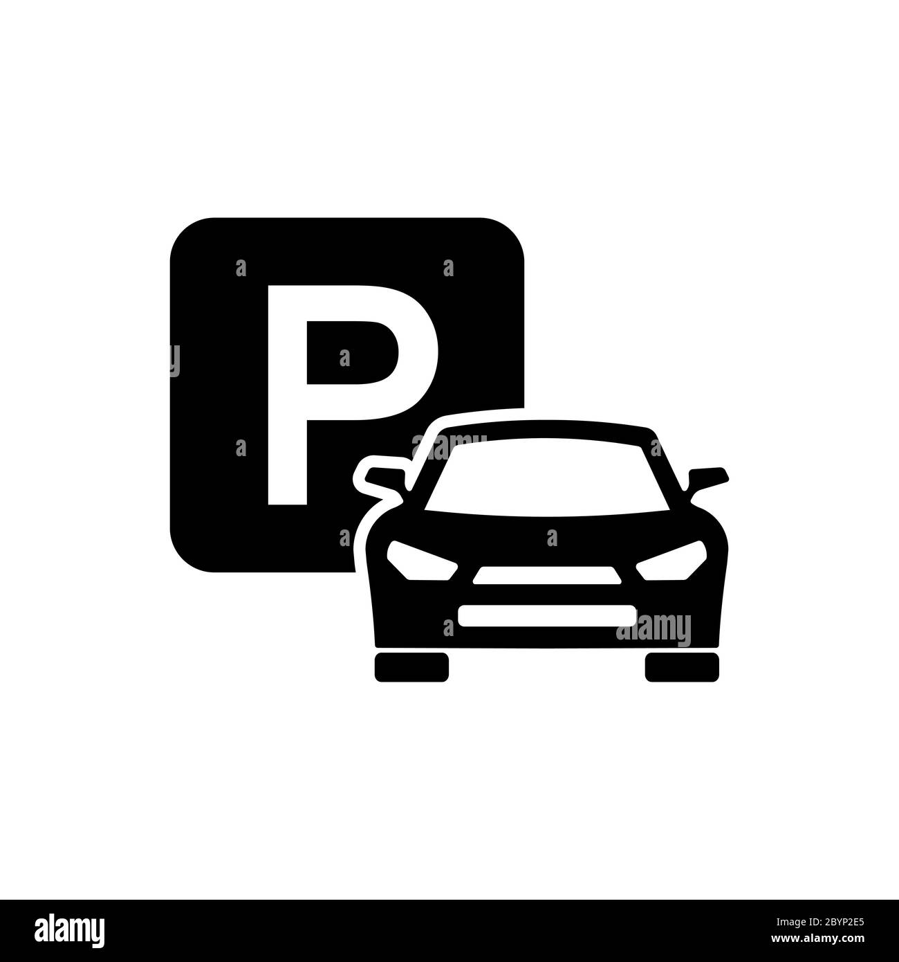 Car parking sign icon on isolated white background. EPS 10 vector Stock ...