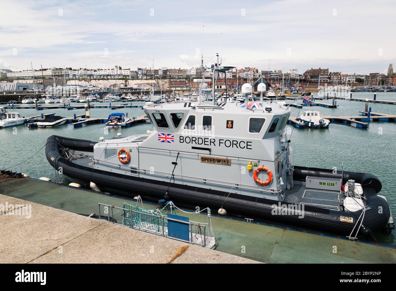 Ramsgate, UK - June 7 2020 A british border force control vessel called ...