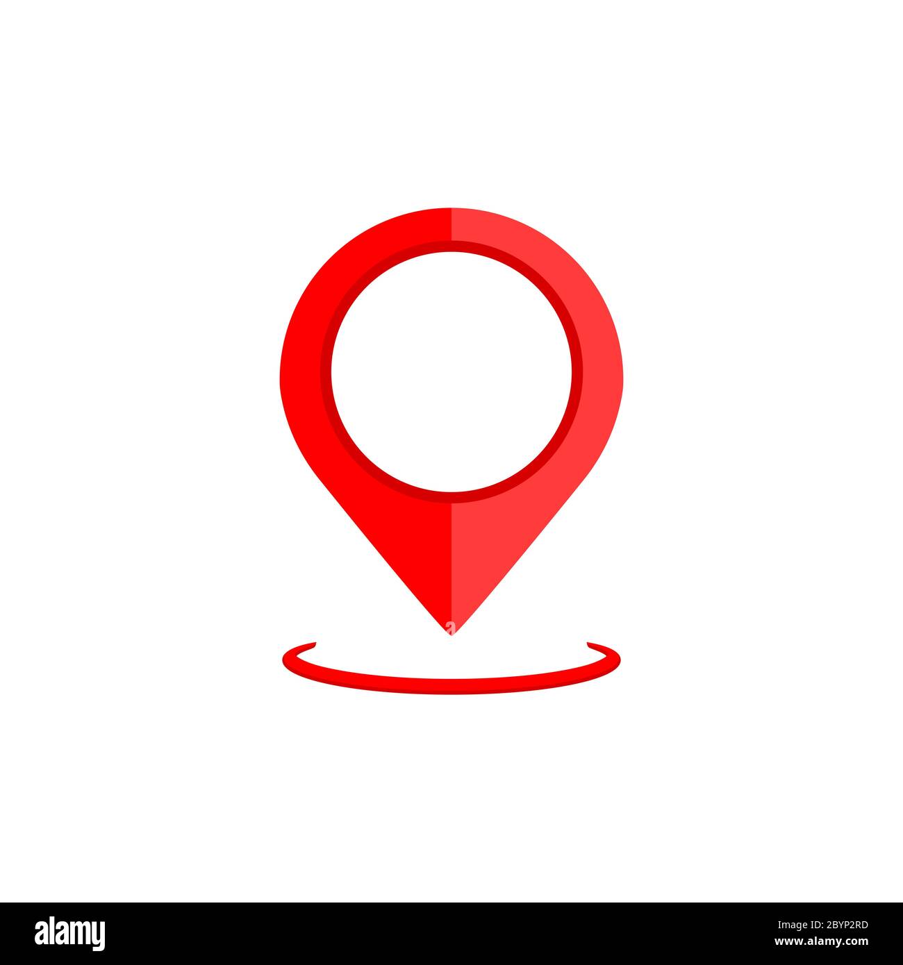 Map pointer, geo pin, location icon or geolocation, gps, on isolated white background. EPS 10 ...