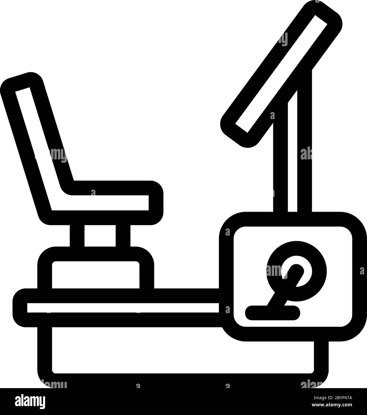 exercise bike athlete device icon vector outline illustration Stock ...