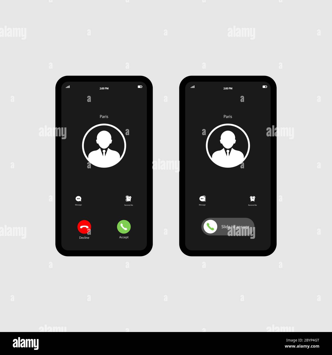 Mobile call screnn template. Incoming phone call. The smartphone icon ...