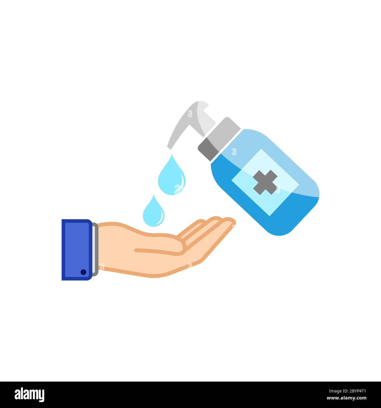 Hand sanitizer icon flat isolated on white background. EPS 10 vector ...